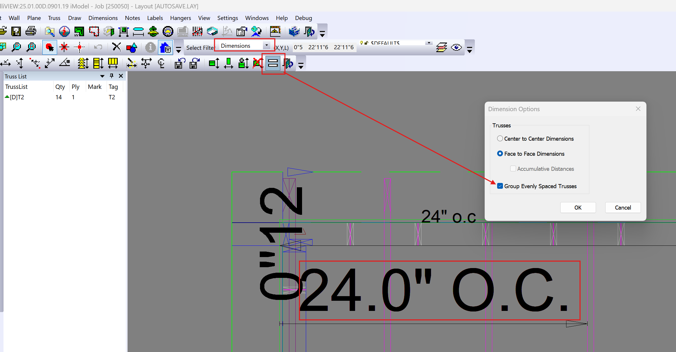 How to Display On-Center (O.C.) Spacing Instead of Actual Dimensions in ...